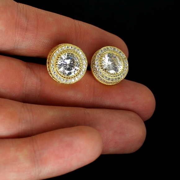Accessories | Mens Large Round 15mm Gold Screw Back Studs | Poshmark